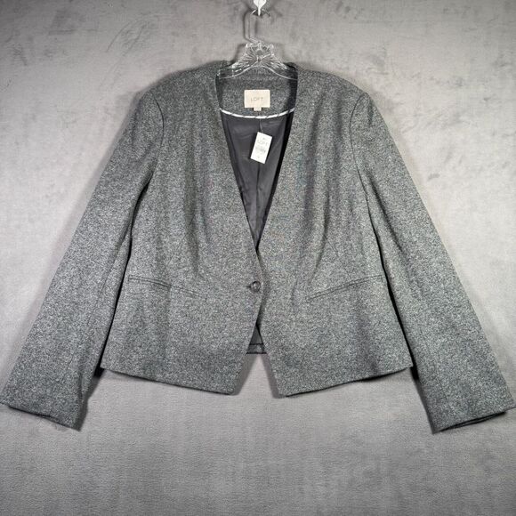 Talbots | Jackets & Coats | Talbots Blazer Womens 8 Gray Jacket Lined ...